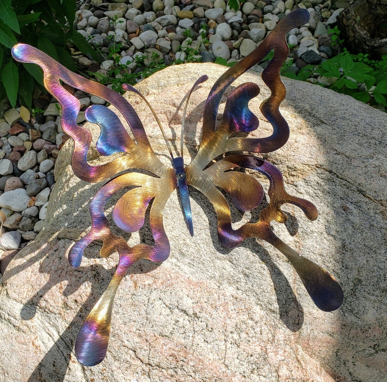 Beautiful Torch-colored Metal Butterfly Wall & Garden Decor - Etsy