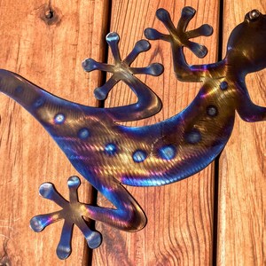 Torch Colored Metal Lizard Gecko Indoor/outdoor Art Sculpture made in ...