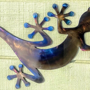 Torch Colored Metal Lizard Gecko Indoor/outdoor Art Sculpture made in ...