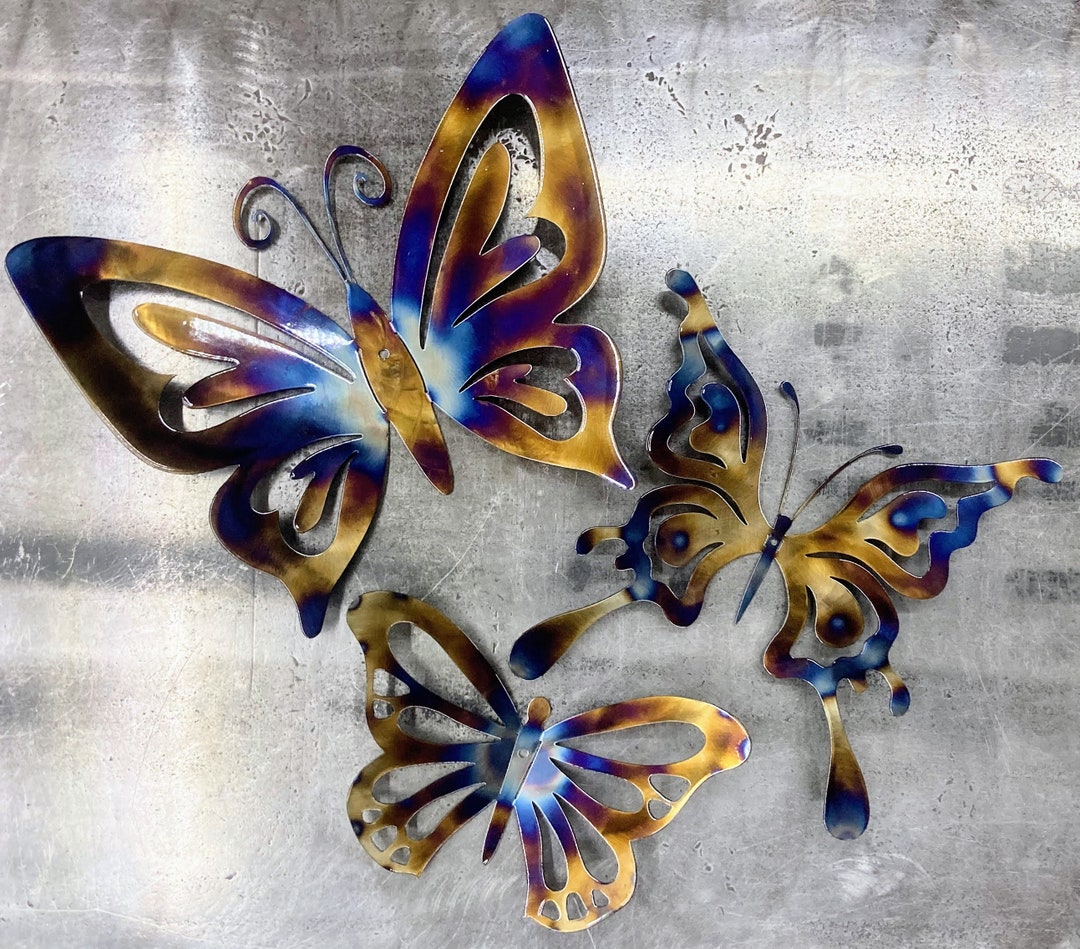 Set of 3 Torch-colored Butterflies made in USA - Etsy