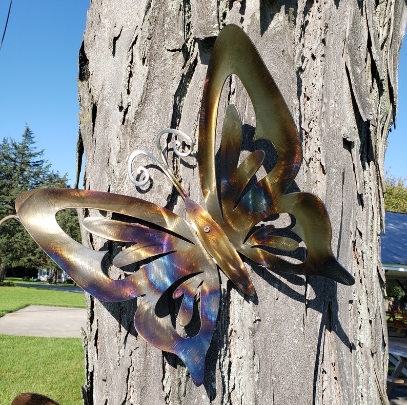 Metal Art Butterfly Wall Decor Butterfly Sculpture Exterior | Etsy