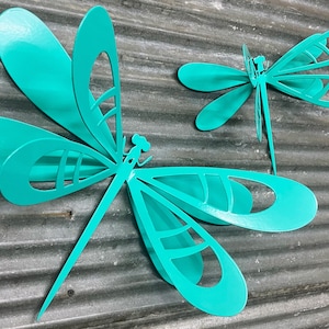 NEW Seafoam Green Powder Coated Metal Dragonflies (18"w & 13"w ...