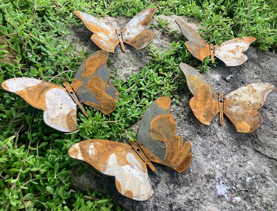 Set of Mini Rusty Metal Butterflies ***made in USA*** - Etsy