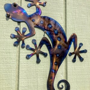 Torch Colored Metal Lizard Gecko Indoor/outdoor Art Sculpture made in ...