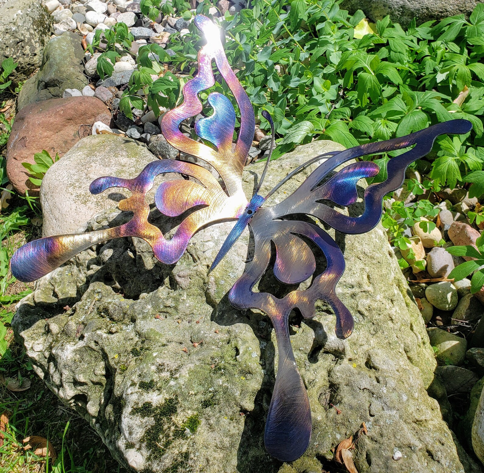 Beautiful Torch-colored Metal Butterfly Wall & Garden Decor Butterfly ...