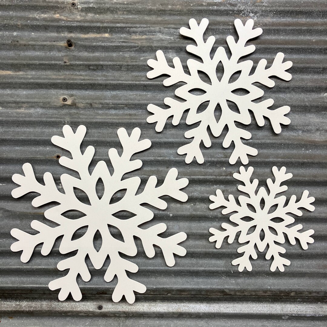 Set of 3 Metal Snowflakes (powder-coated) *made in USA!* - Etsy