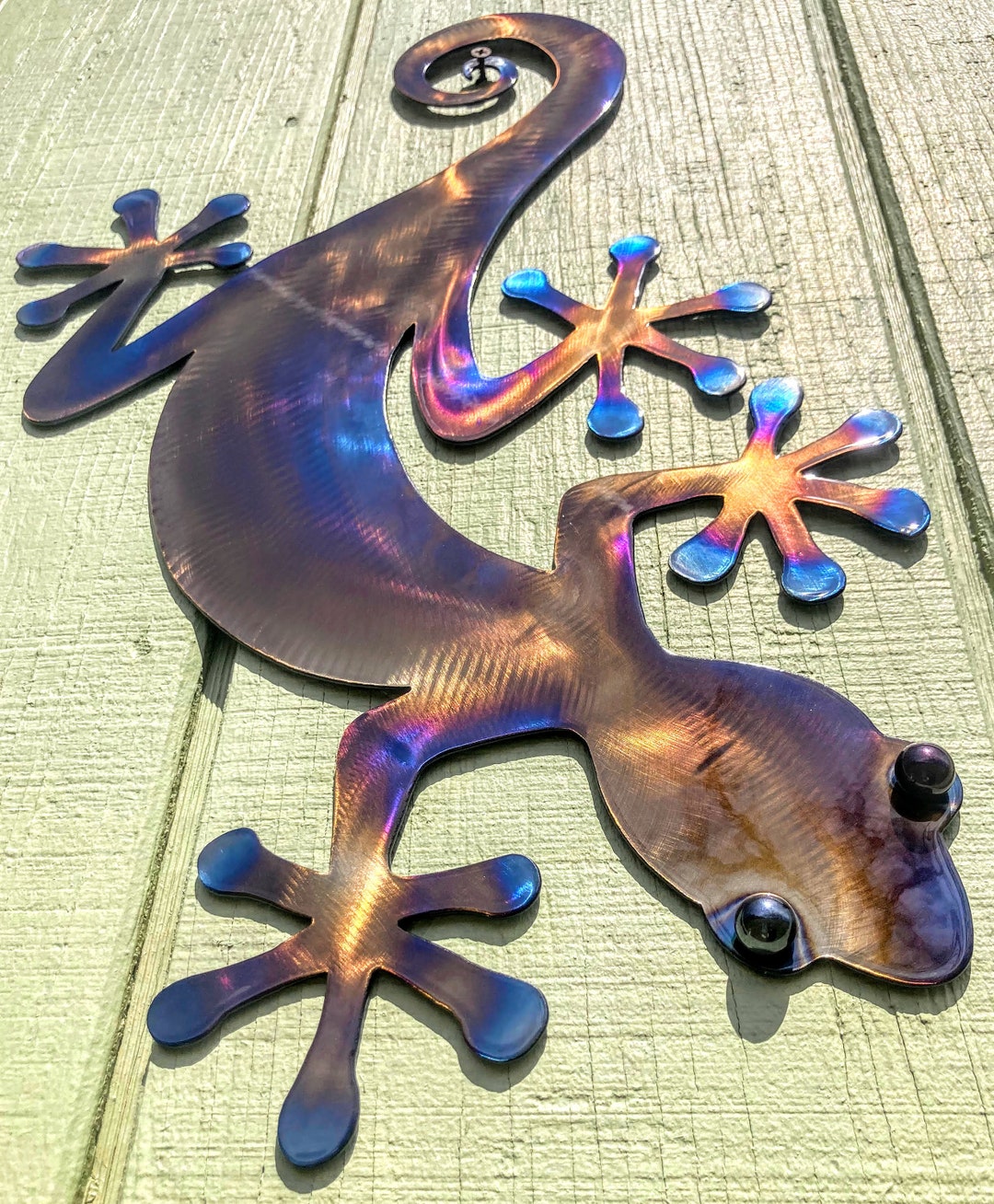 Torch Colored Metal Lizard Gecko Indoor/outdoor Art Sculpture made in ...