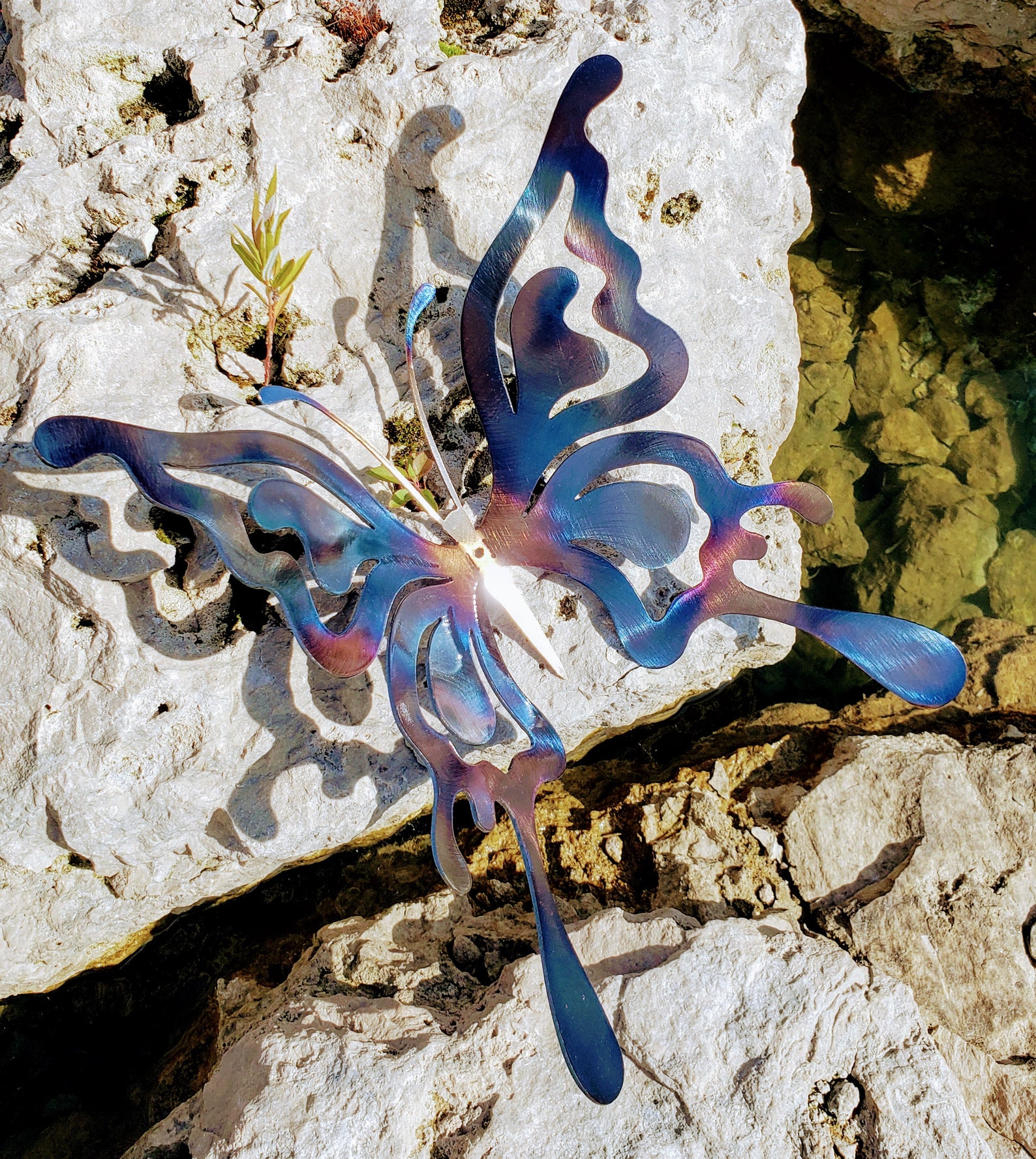 Beautiful Torch-colored Metal Butterfly Wall & Garden Decor Butterfly ...