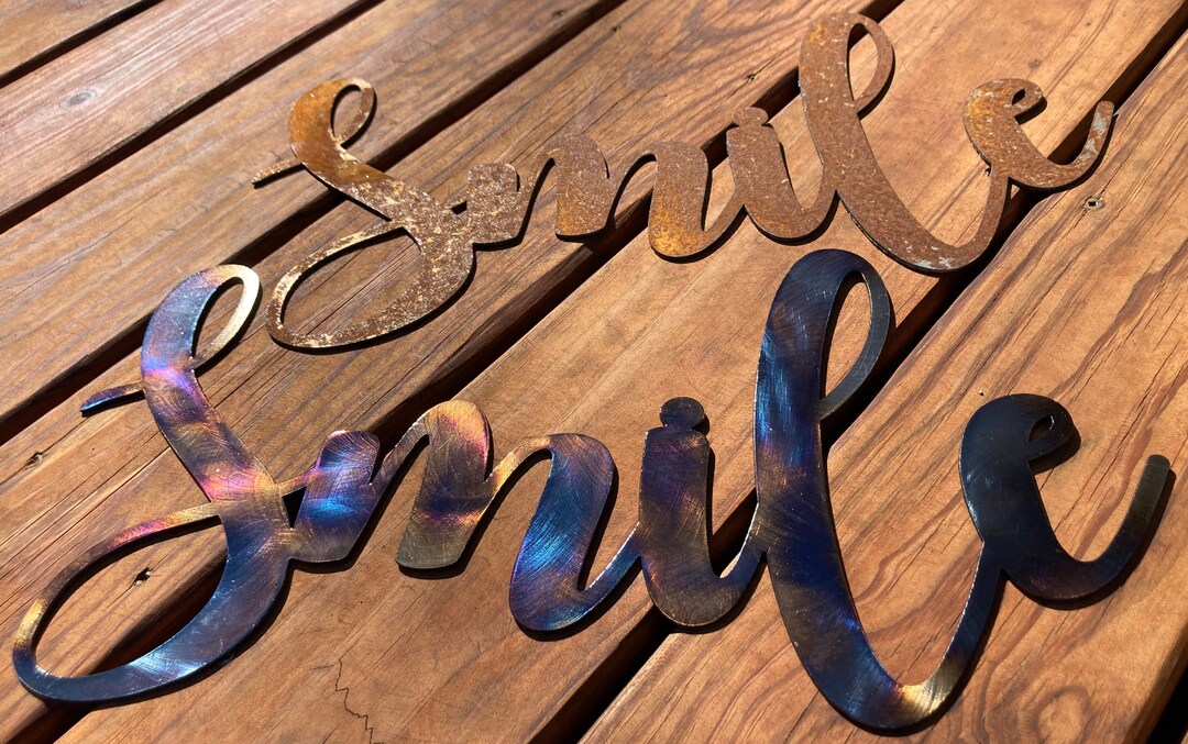 Rusty or Rainbow Smile Sign ***made in USA*** - Etsy