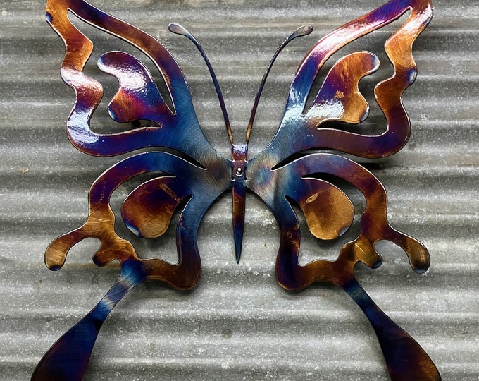 Beautiful Torch-colored Metal Butterfly Wall & Garden Decor Butterfly ...