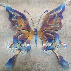 PERFECTLY IMPERFECT 11.5" X 11" Torch Colored Metal Butterfly - Etsy