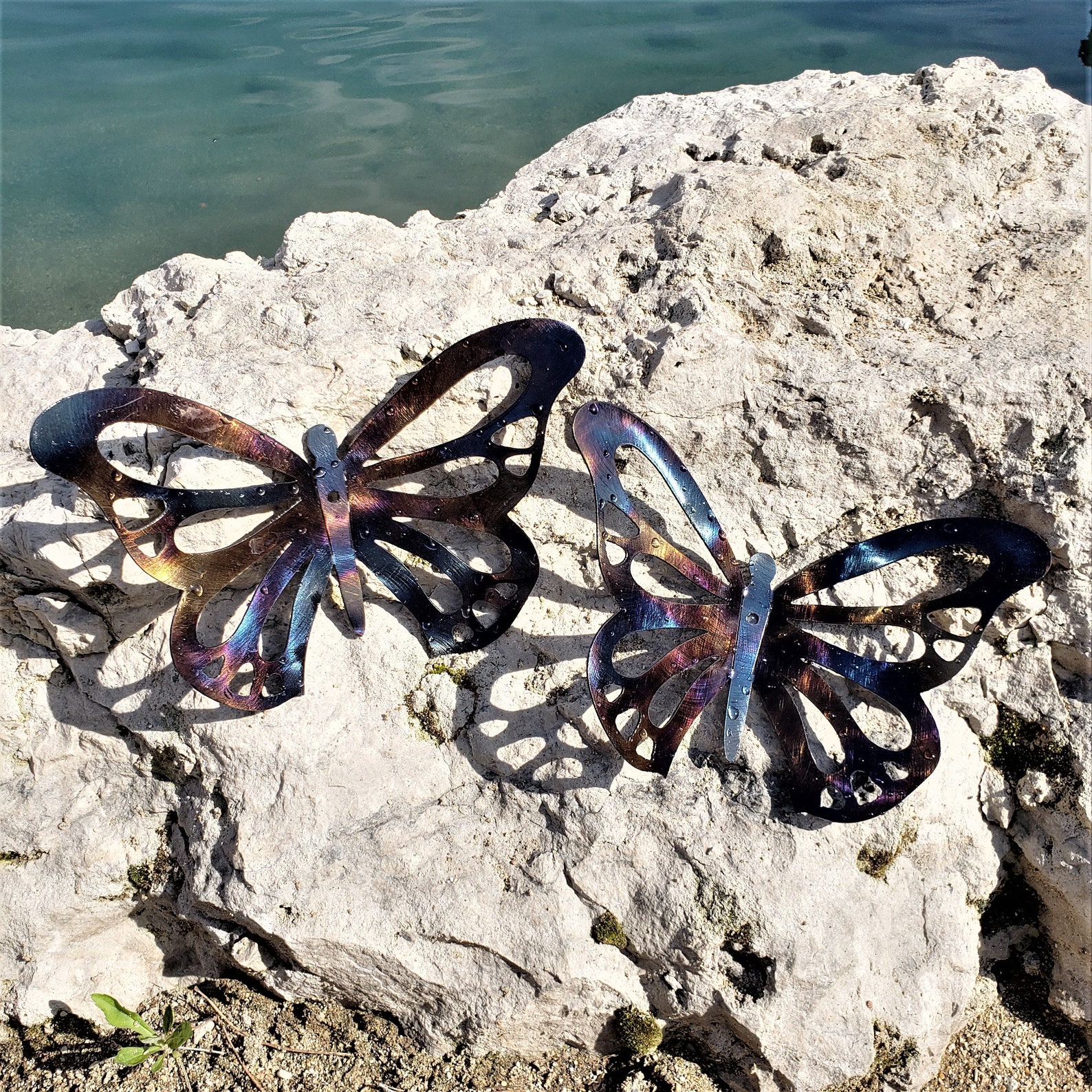 Pair of 11w Torch-colored Metal Butterflies Wall & - Etsy