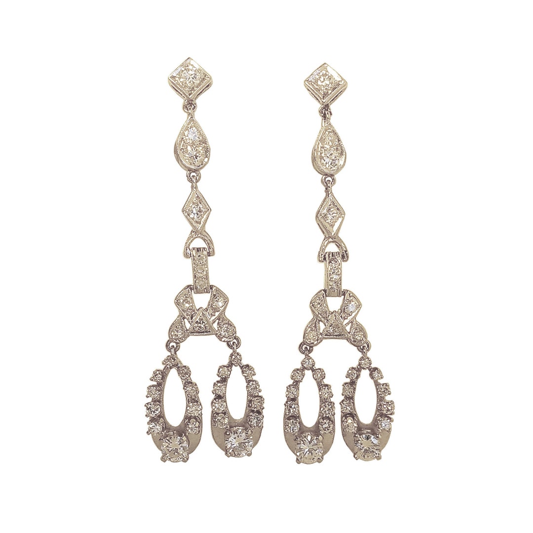 Original Authentic Art Deco Diamond and Platinum Dangle Ear - Etsy