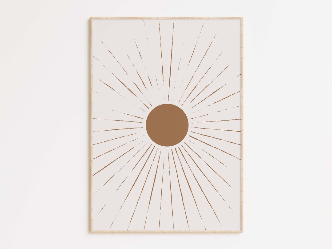 Boho Rising Sun Print - Mid Century Modern - Minimalist Room Decor ...
