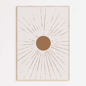 Boho Rising Sun Print - Mid Century Modern - Minimalist Room Decor ...