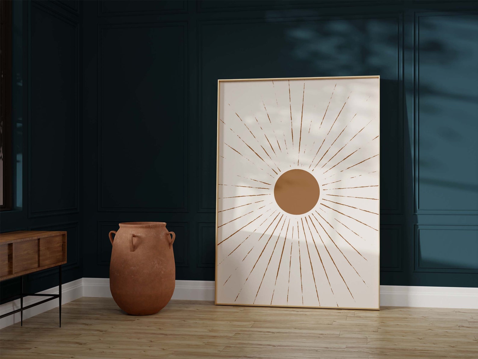 Boho Rising Sun Print - Mid Century Modern - Minimalist Room Decor ...