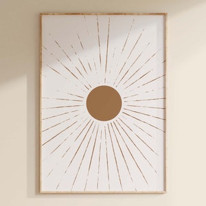 Boho Rising Sun Print - Mid Century Modern - Minimalist Room Decor ...