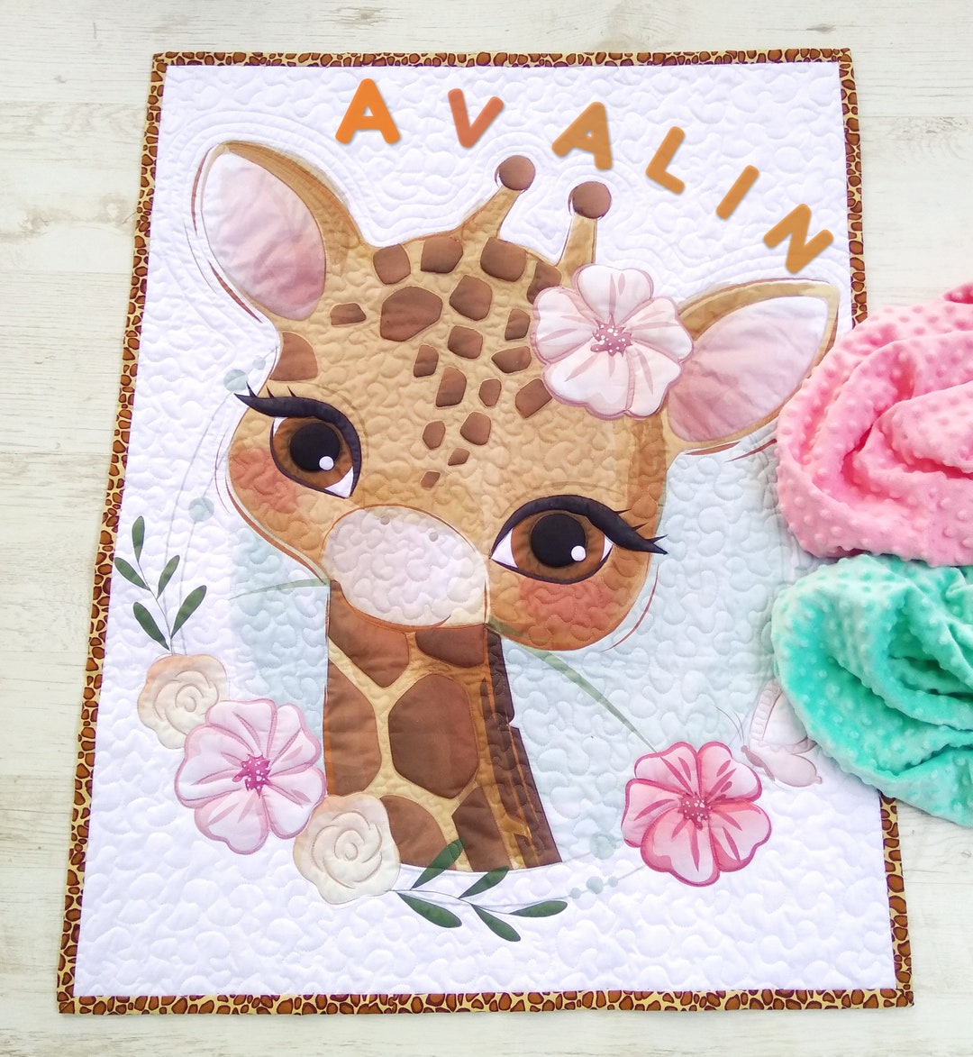 Giraffe Baby Quilt Handmade Personalized Baby Quilt Animal - Etsy