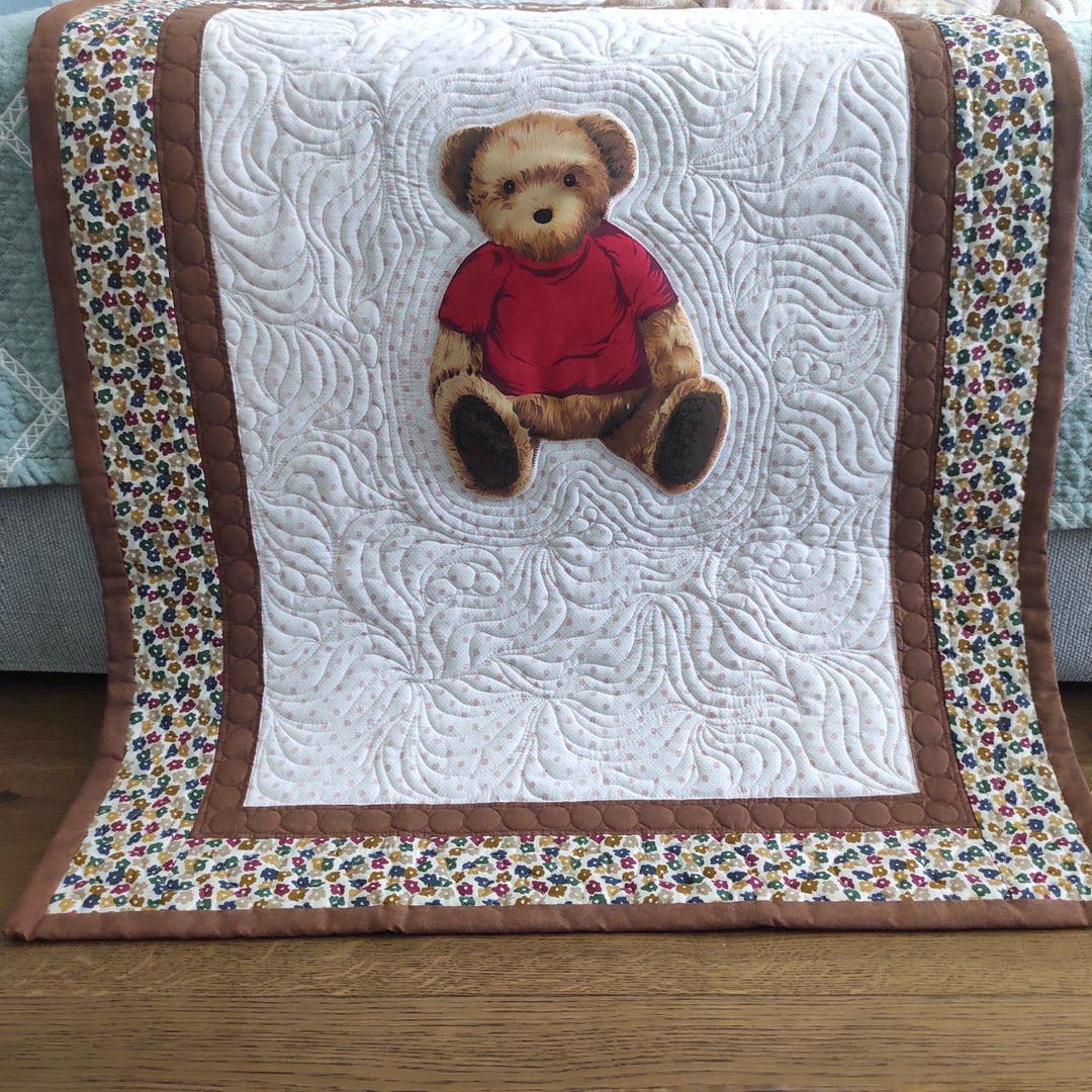 Bear Baby Blanket Crib Quilt Animal Blanket Applique Bear Quilt Ready ...