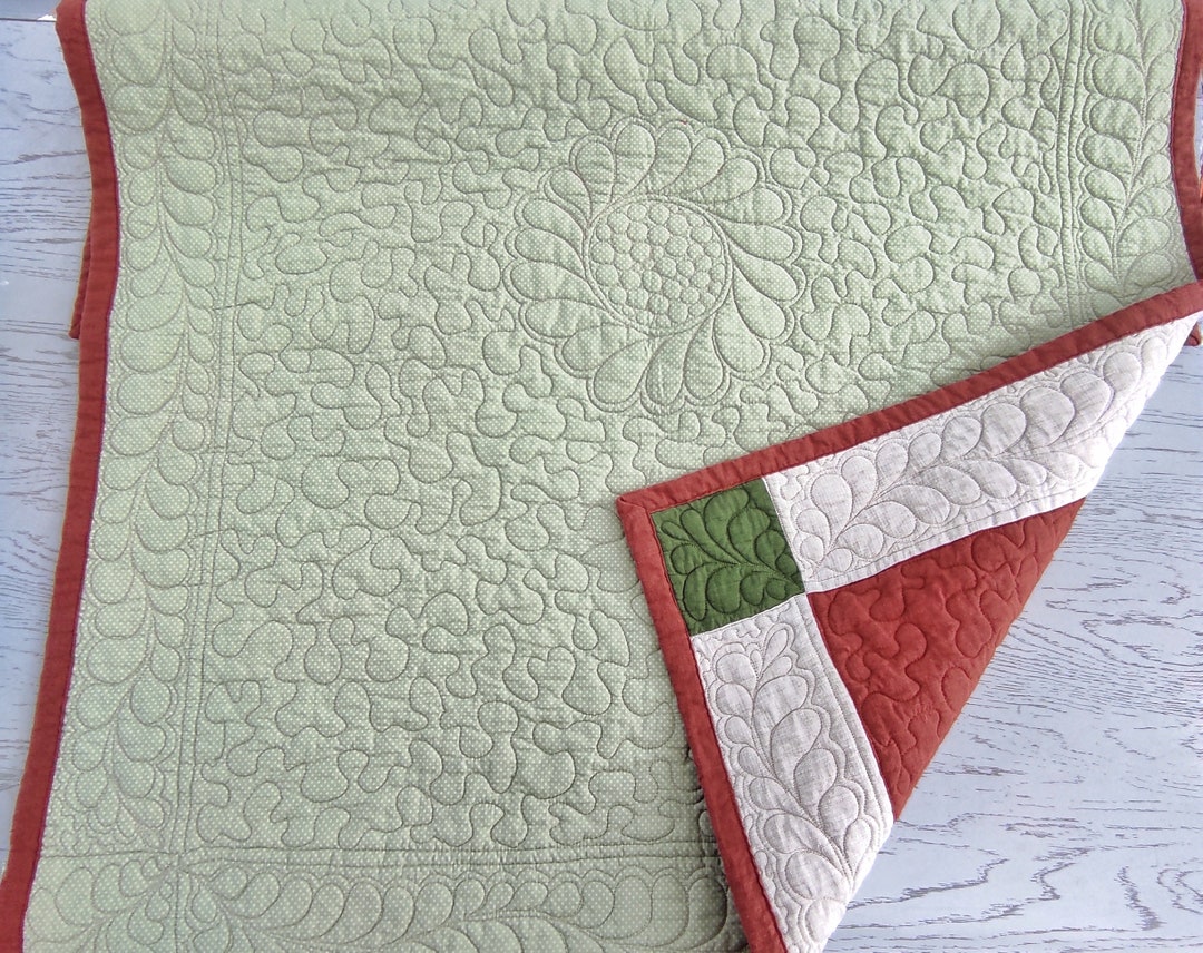 Linen Baby Quilt Handmade Toddler Boy Quilt Twin Quilt Kids Patchwork ...