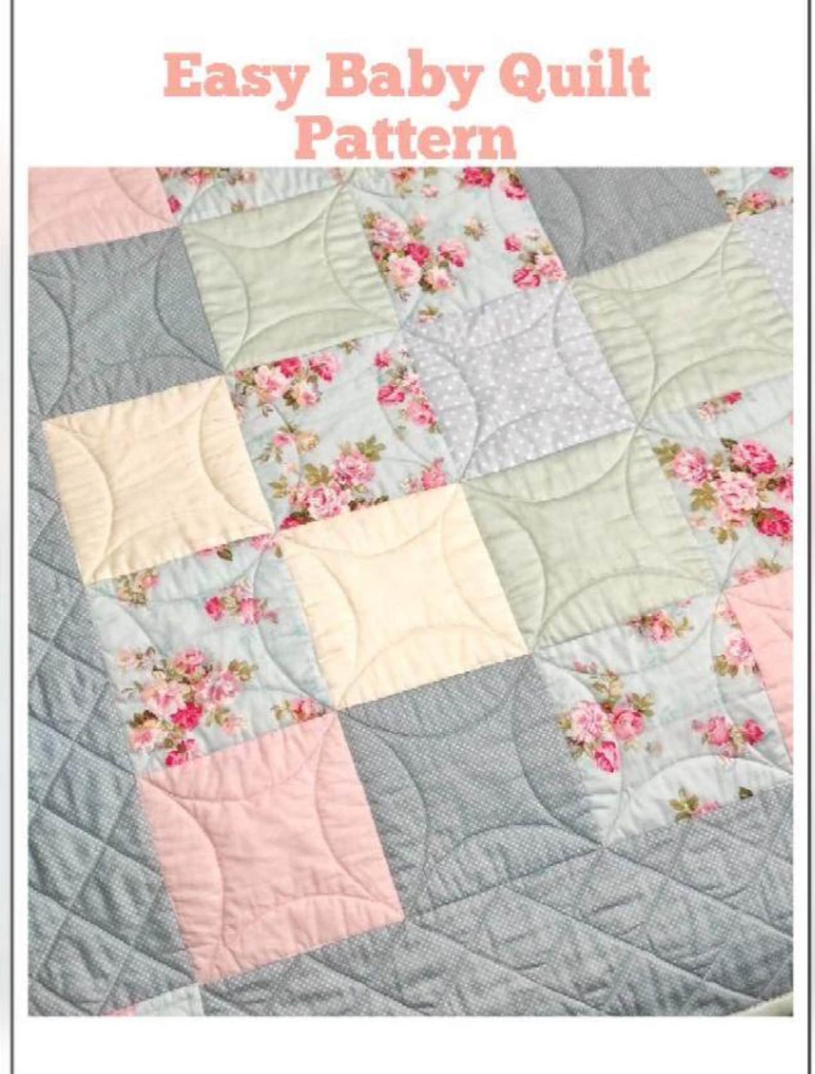 Beginner Baby Quilt Pattern PDF Digital Easy Baby Quilt Tutorial Floral ...