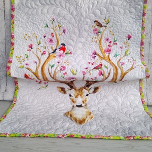 Personalized Baby Quilt Handmade Deer Baby Quilt Animal Baby Blanket ...