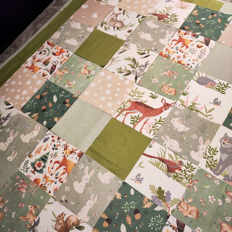 Woodland Baby Quilt Kit Pre-cut Beginner Project Personalized Option - Etsy