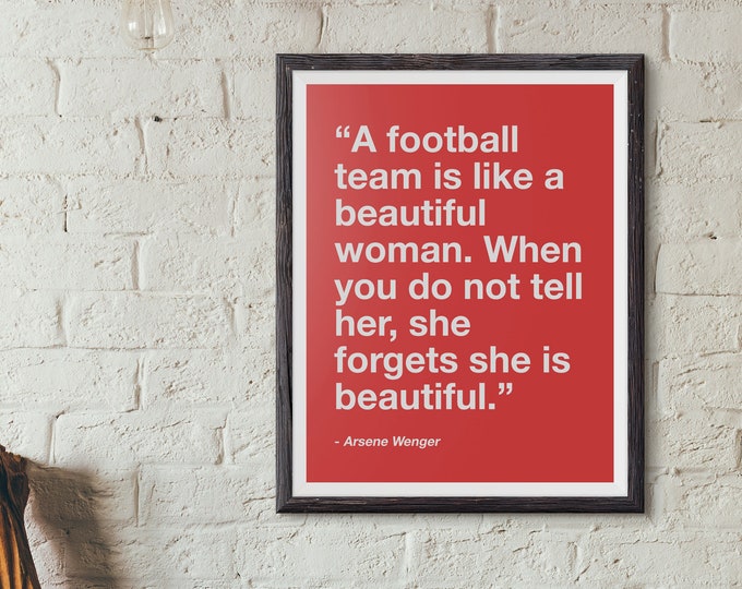 Football Print, Gift for Him, Arsenal Wall Art, Quote Prints, Arsene ...