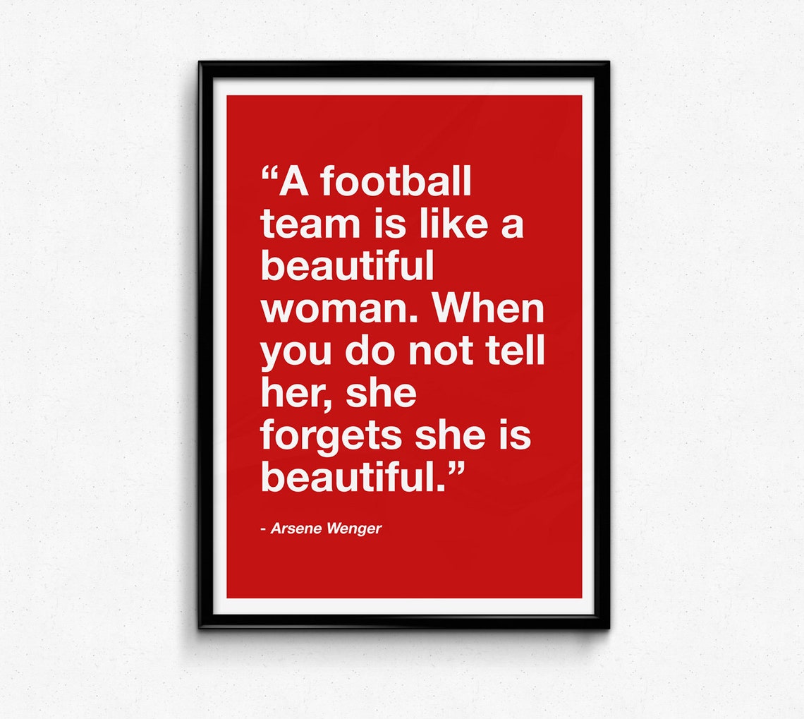 Football Print, Gift for Him, Arsenal Wall Art, Quote Prints, Arsene ...