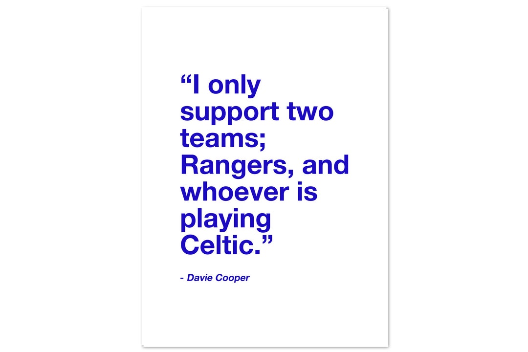 Glasgow Rangers, Football Print, Gift for Him, Football Wall Art, Art ...