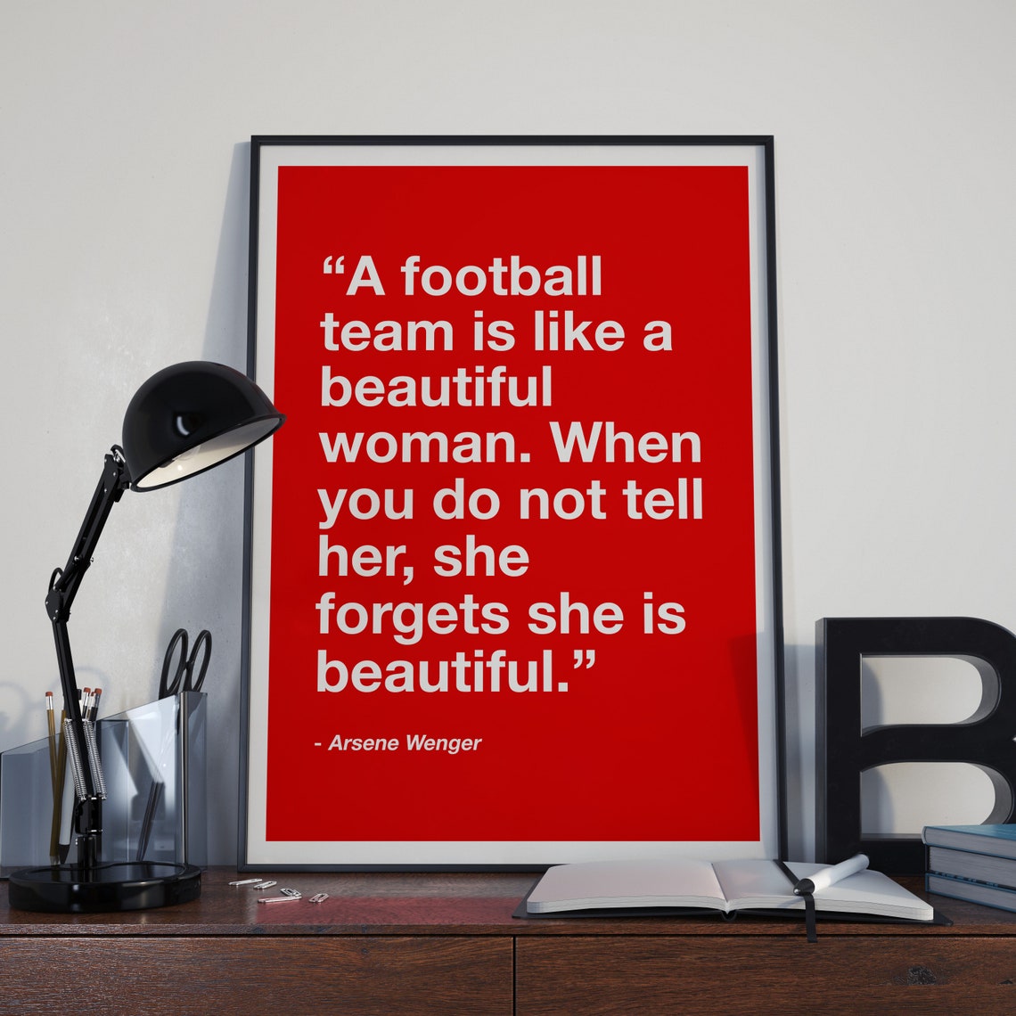 Football Print, Gift for Him, Arsenal Wall Art, Quote Prints, Arsene ...