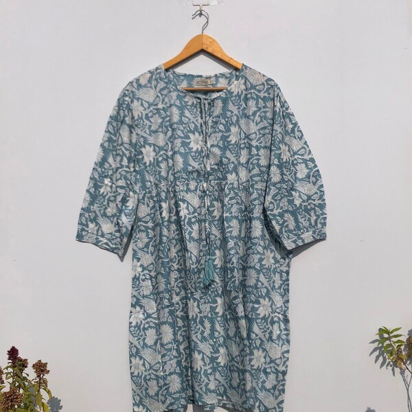 Block Print Tunic Short Dress - Etsy