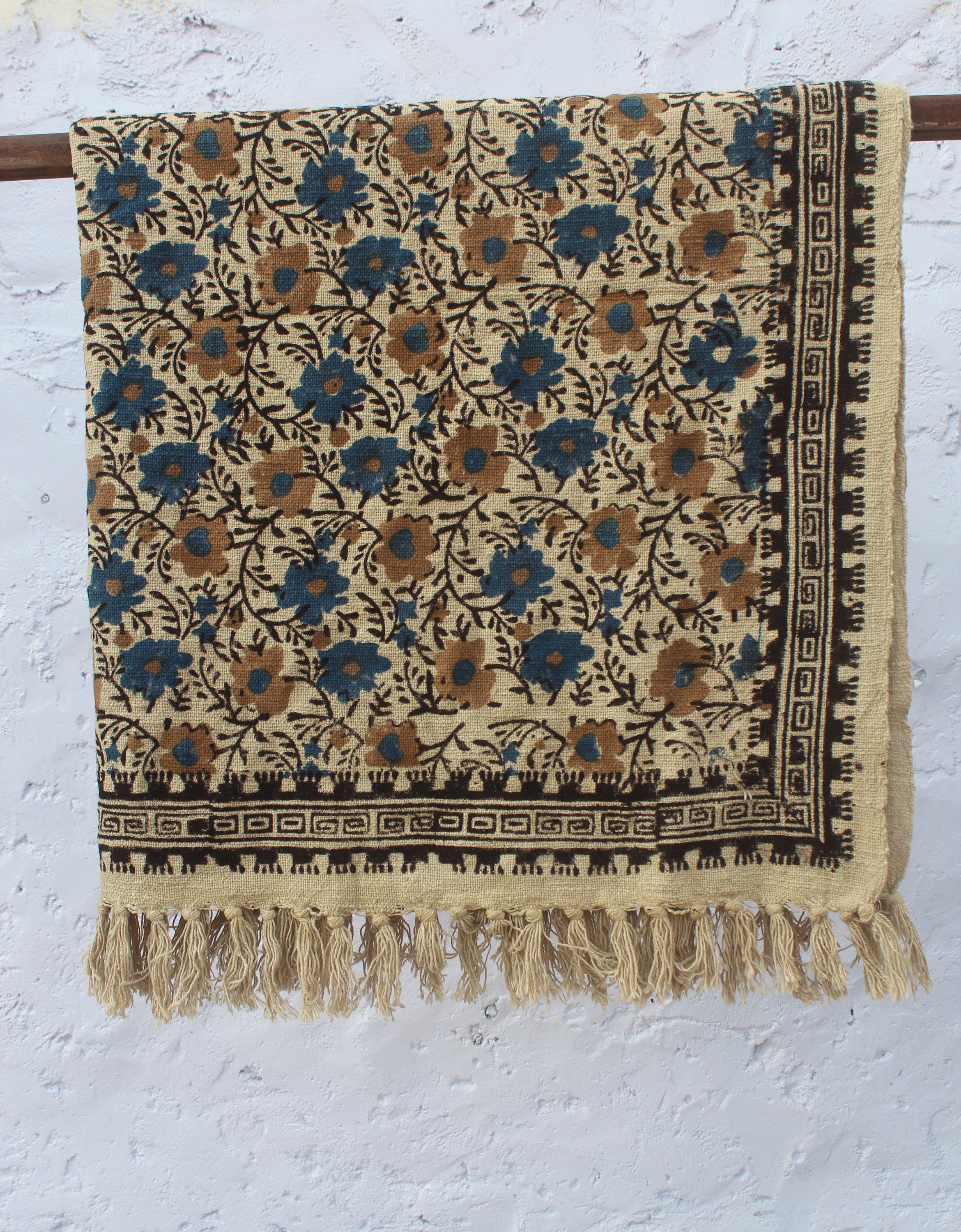 Khadi Mud Cloth Throw Indian Hand Loomed Block Print Boho | Etsy