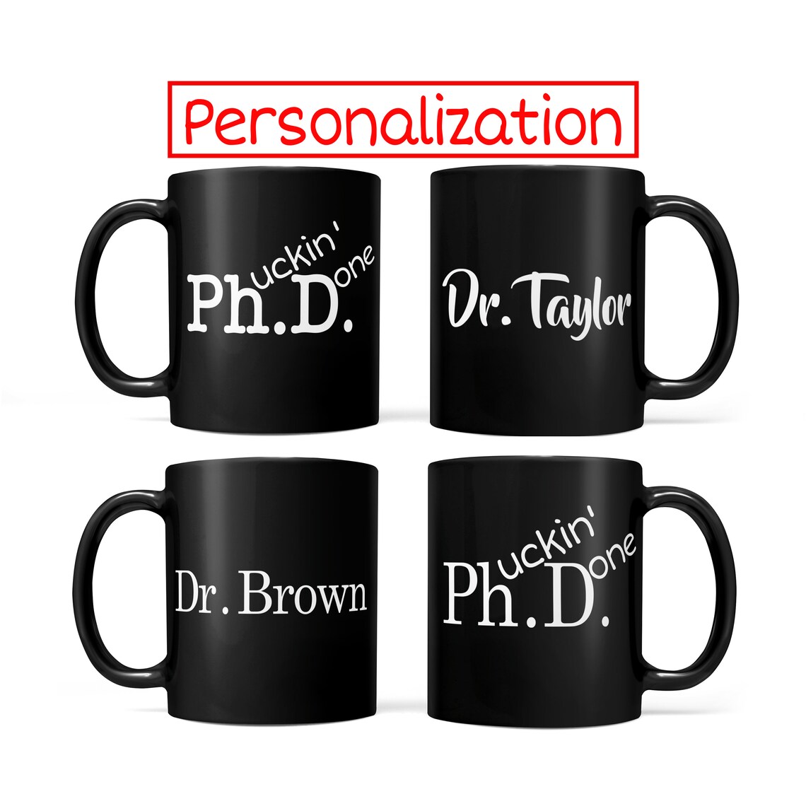 Phd Graduation Gift Done Phd Gift Idea Black Mug for Women and | Etsy