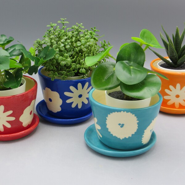 Colorful Flower Pots - Etsy
