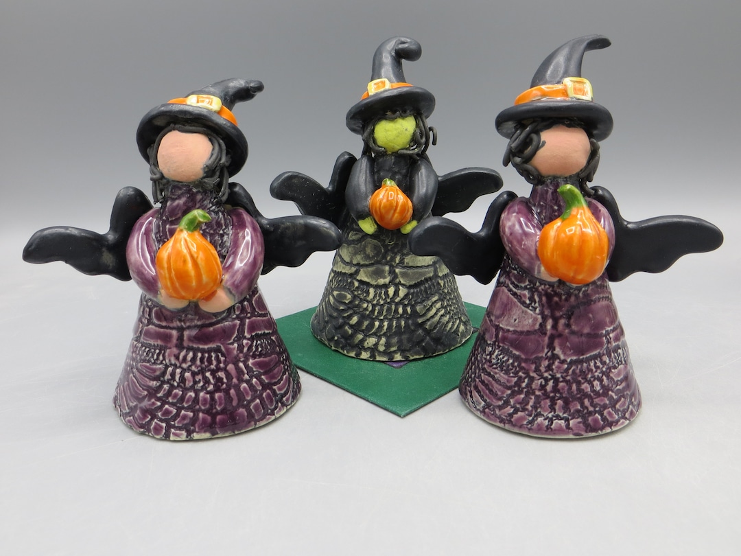 Pottery Halloween Witch; Ceramic Witch; Halloween Ornament; Halloween ...