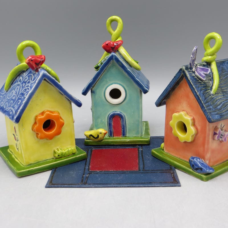 Ceramic Bird House - Etsy