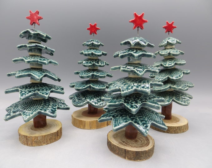 Christmas Tree Decoration Handmade Ceramic; Pottery Christmas Tree ...