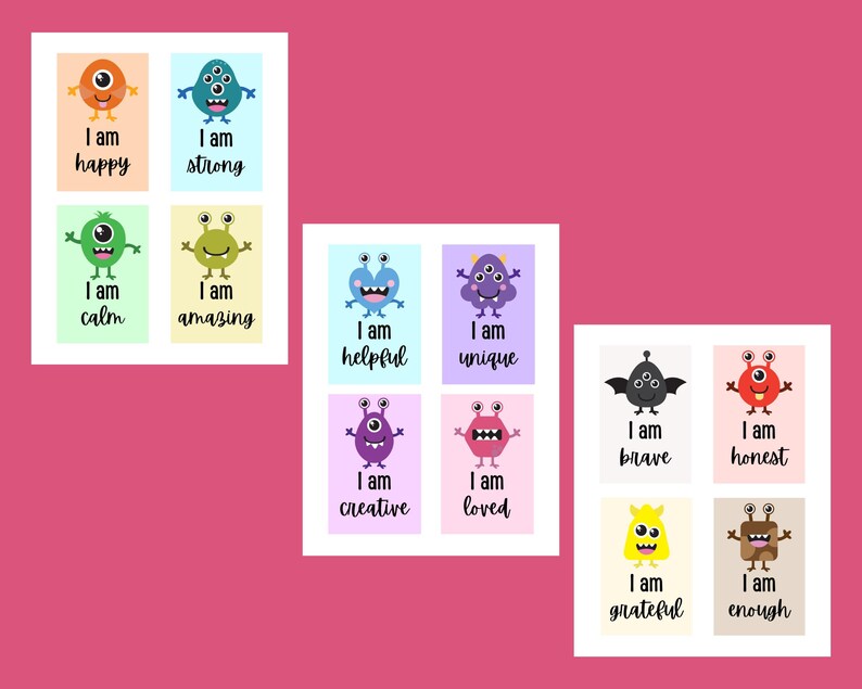 Positive Affirmation Cards for Kids, Printable Digital Download, Social ...