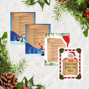 50 Christmas Jokes for Kids, Illustrated Digital Download Printable ...