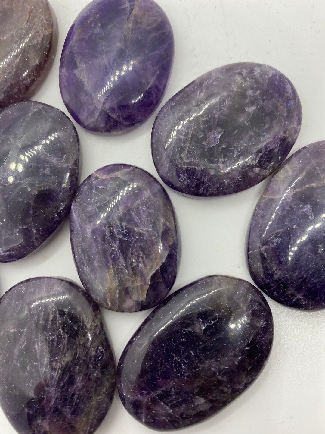 AMETHYST Worry Stone Natural Stone Hand Carved Gemstone Worry Stone - Etsy