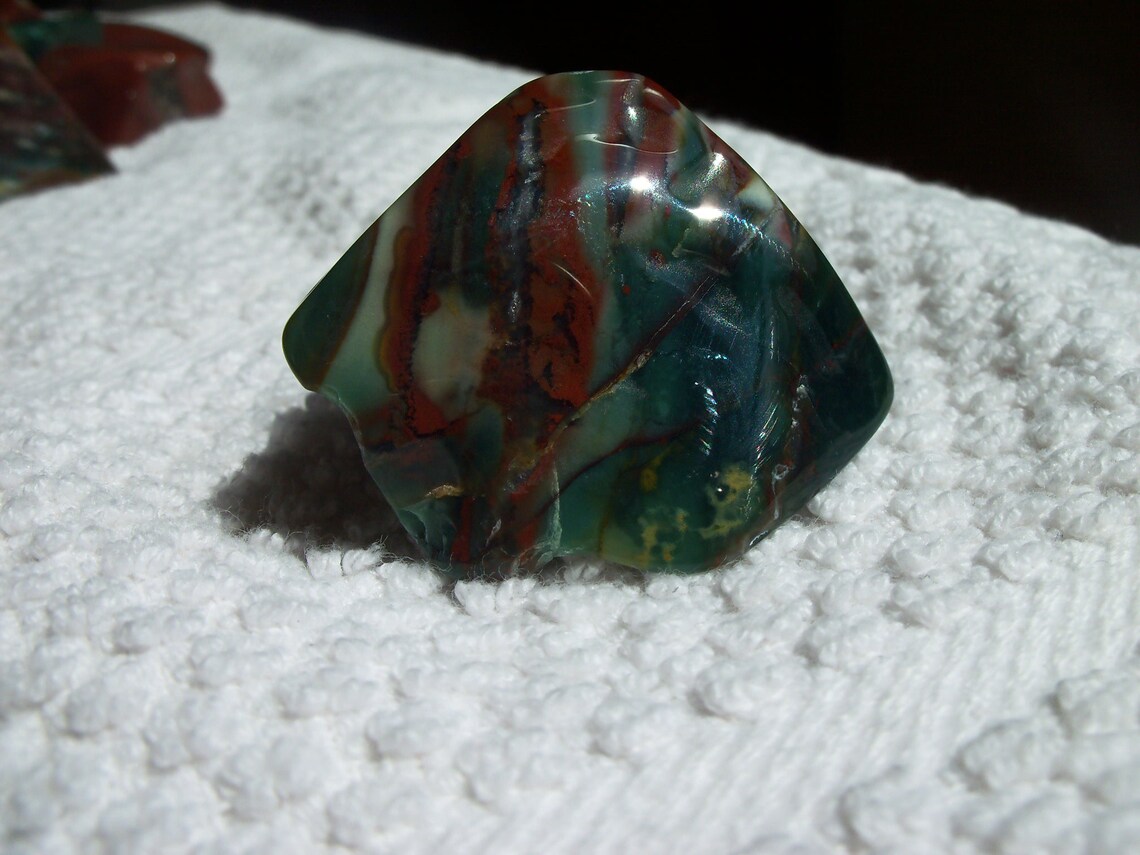 Large Bloodstone Tumbled Stone Bloodstone Tumbled Stones - Etsy