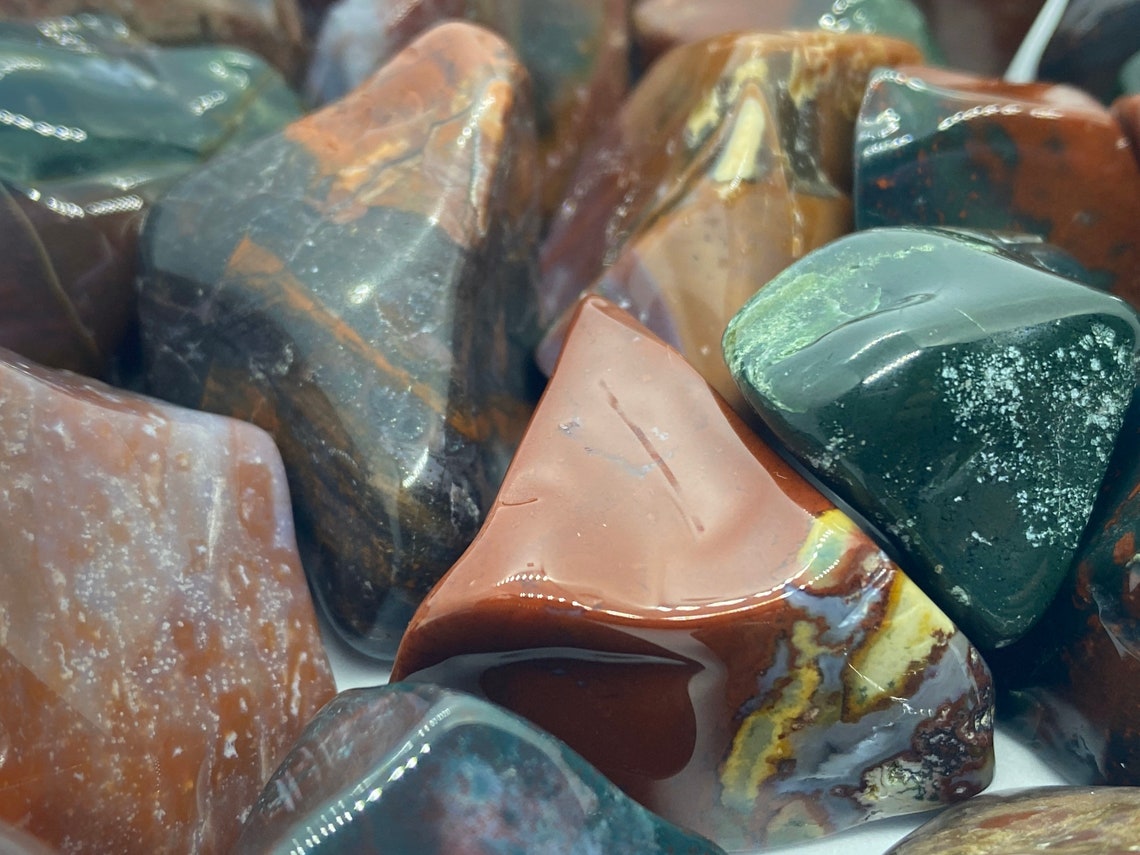 Large Bloodstone Tumbled Stone Bloodstone Tumbled Stones - Etsy