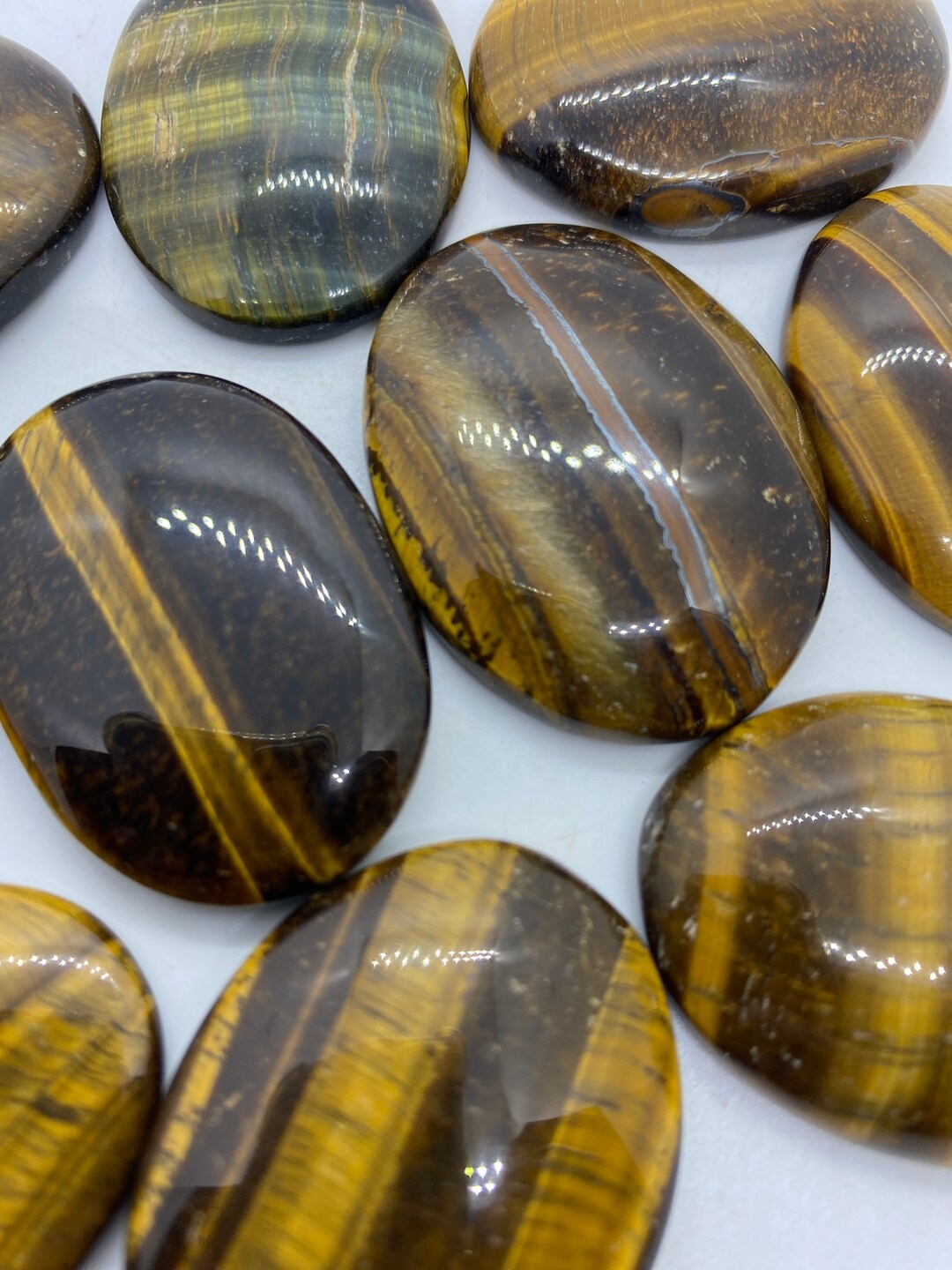Tigers Eye Worry Stone Natural Stone Hand Carved Gemstone Worry Stone ...