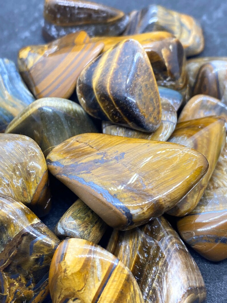 Tumbled Tiger Eye, Large, Tumbled, Self Worth, Protective, Healing ...