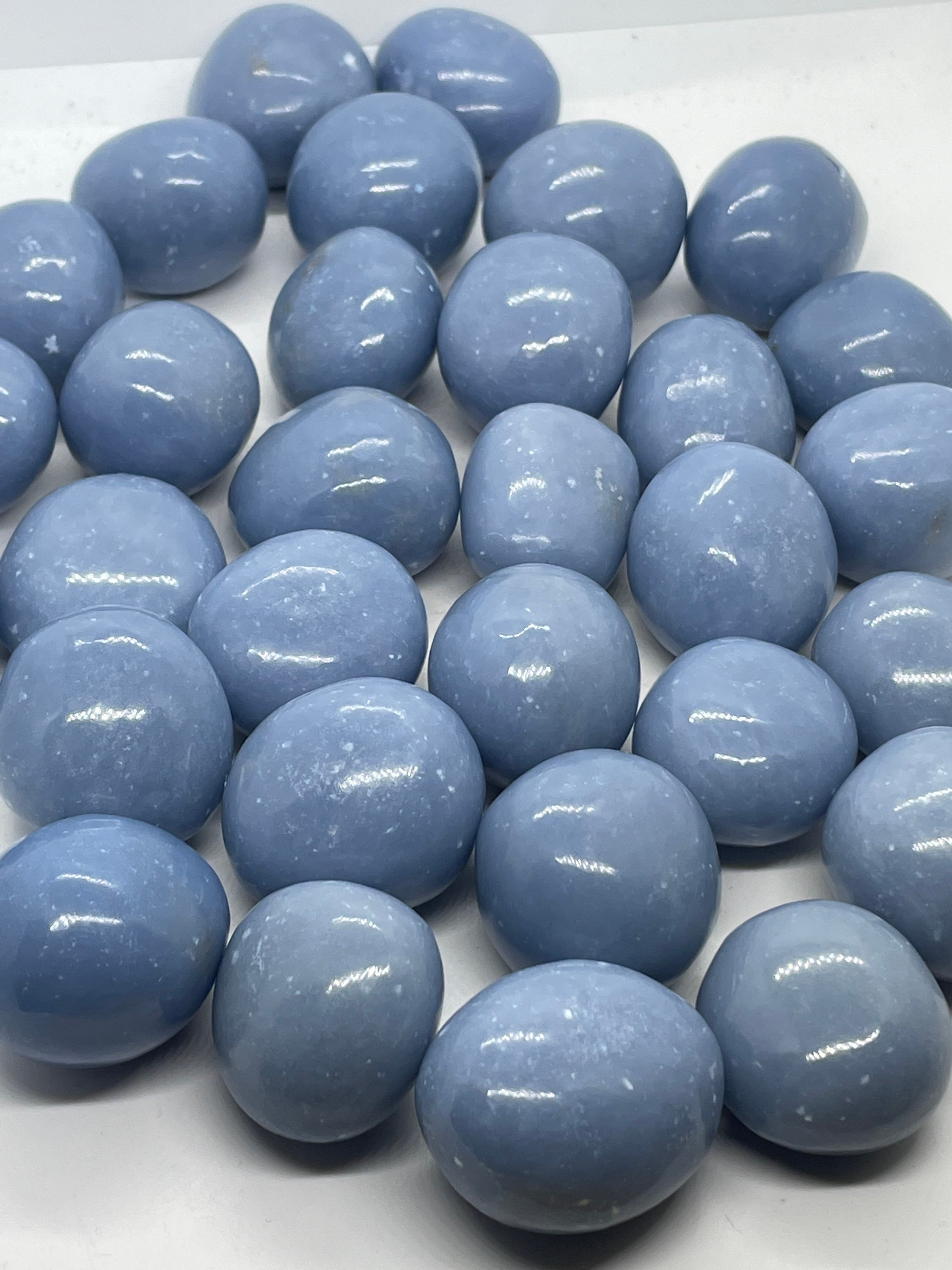 ANGELITE Tumble Stone, Tumbled Angelite Crystal, Angelite Stone ,chakra ...