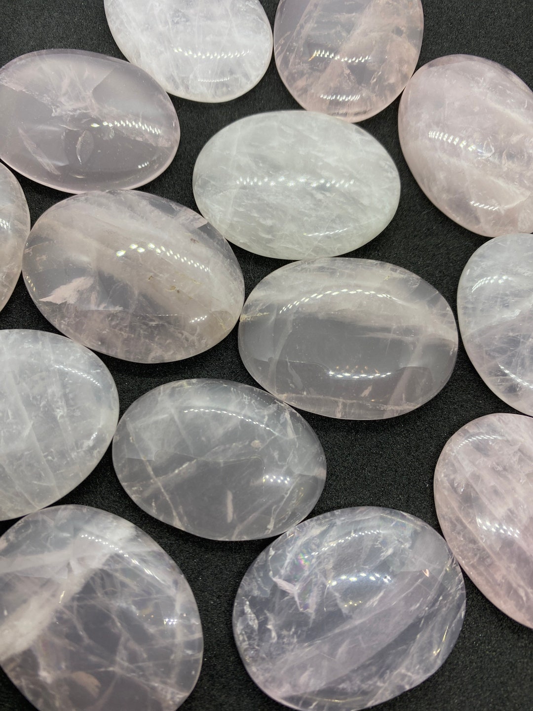 Rose Quartz Worry Stone Natural Stone Hand Carved Gemstone Worry Stone ...