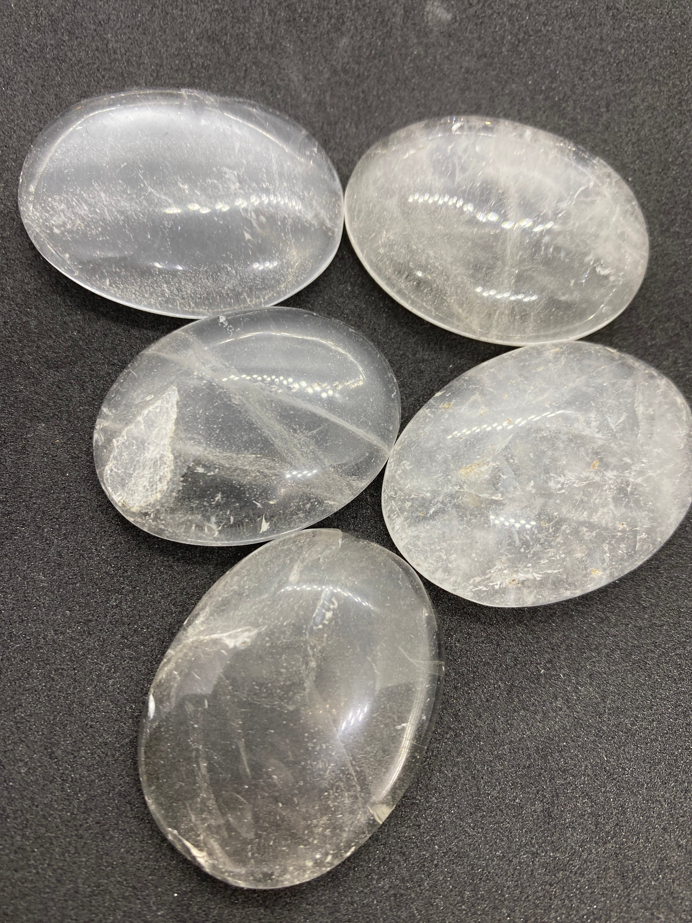 Clear Quartz Worry Stone Natural Stone Hand Carved Gemstone - Etsy