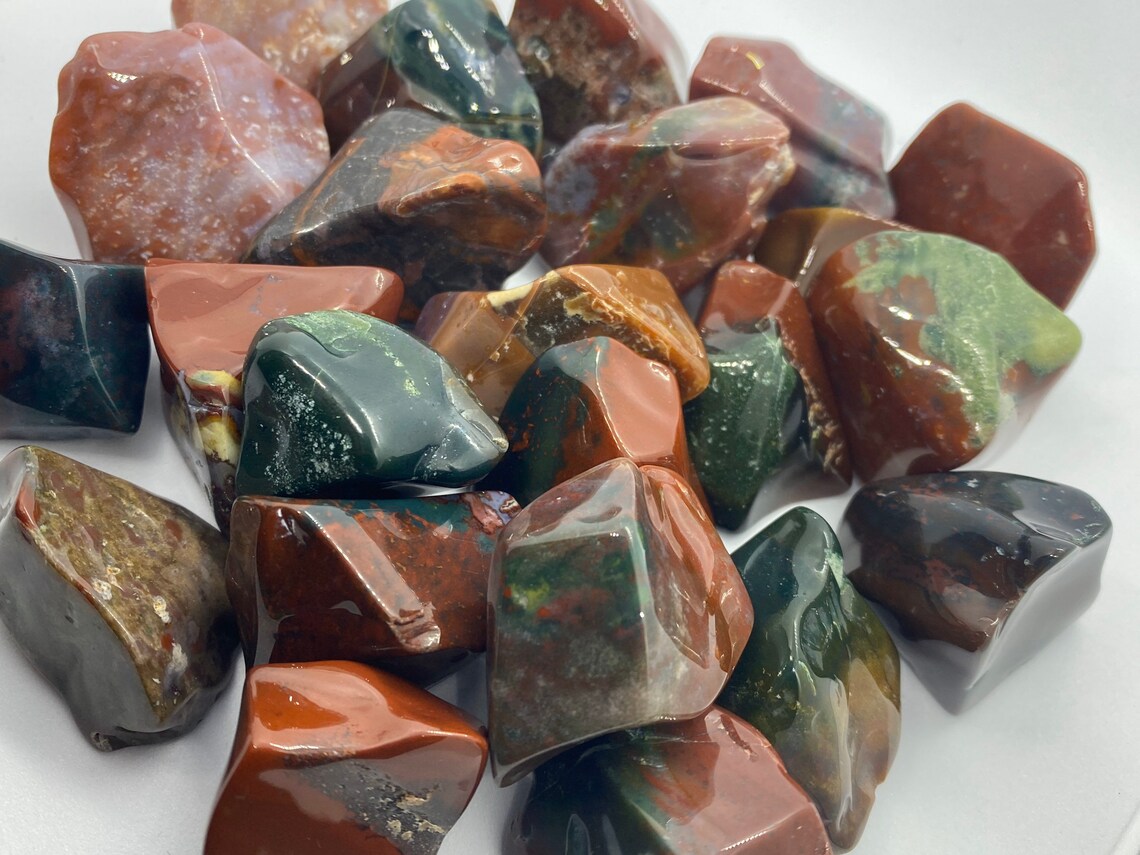 Large Bloodstone Tumbled Stone Bloodstone Tumbled Stones - Etsy