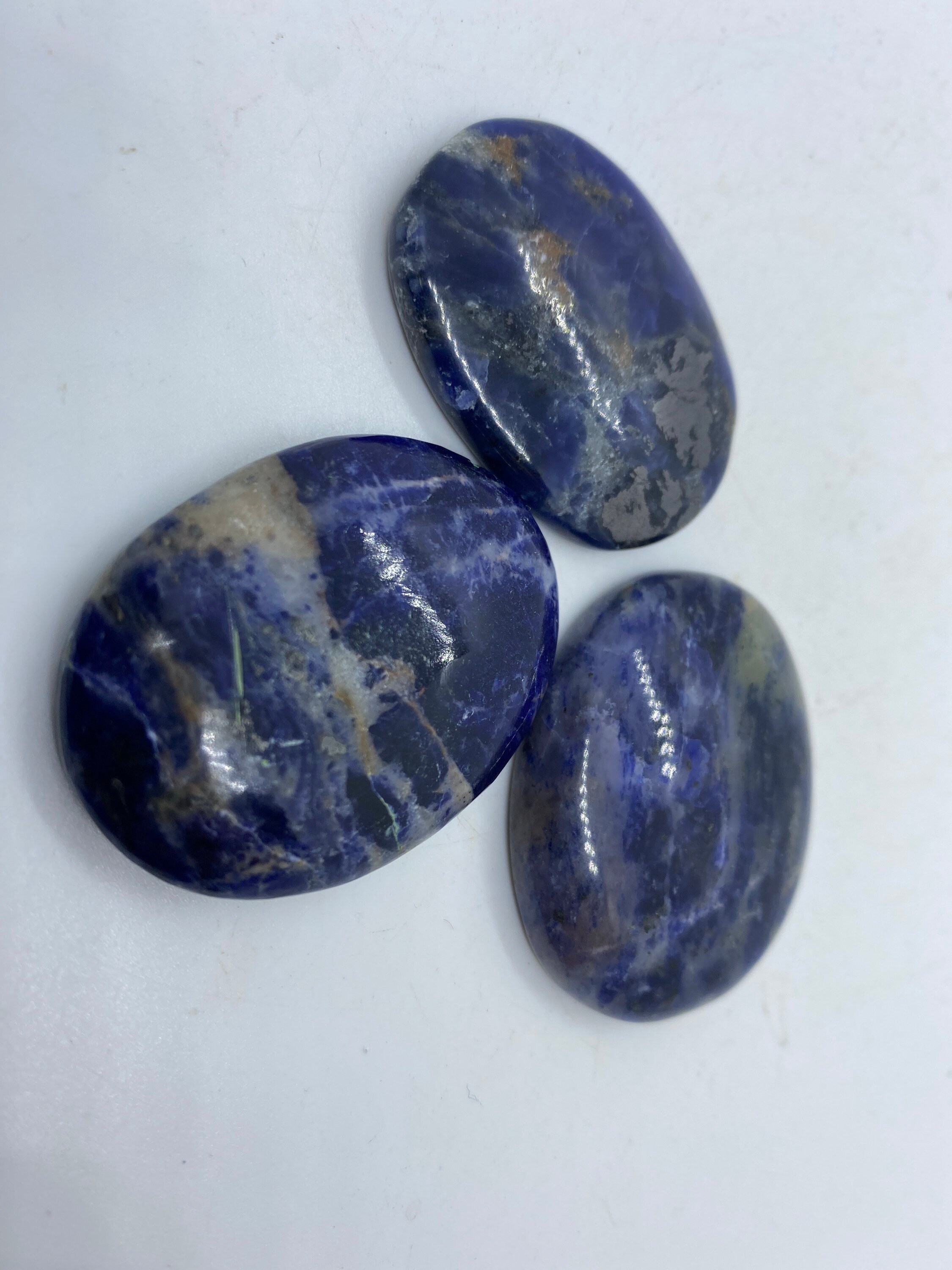 SODALITE Worry Stone Natural Stone Hand Carved Gemstone Worry Stone - Etsy